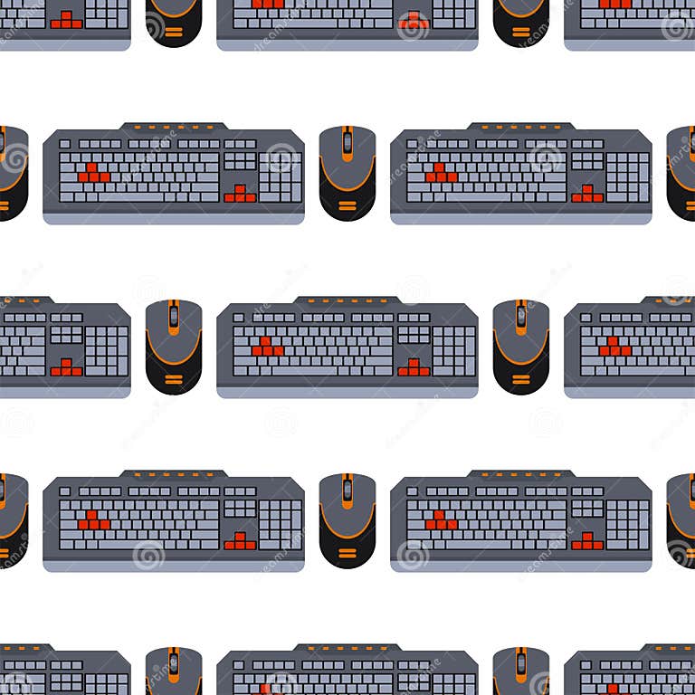 Users Keyboard Seamless Pattern Computer Technology Internet Work Typing Tool Vector ...
