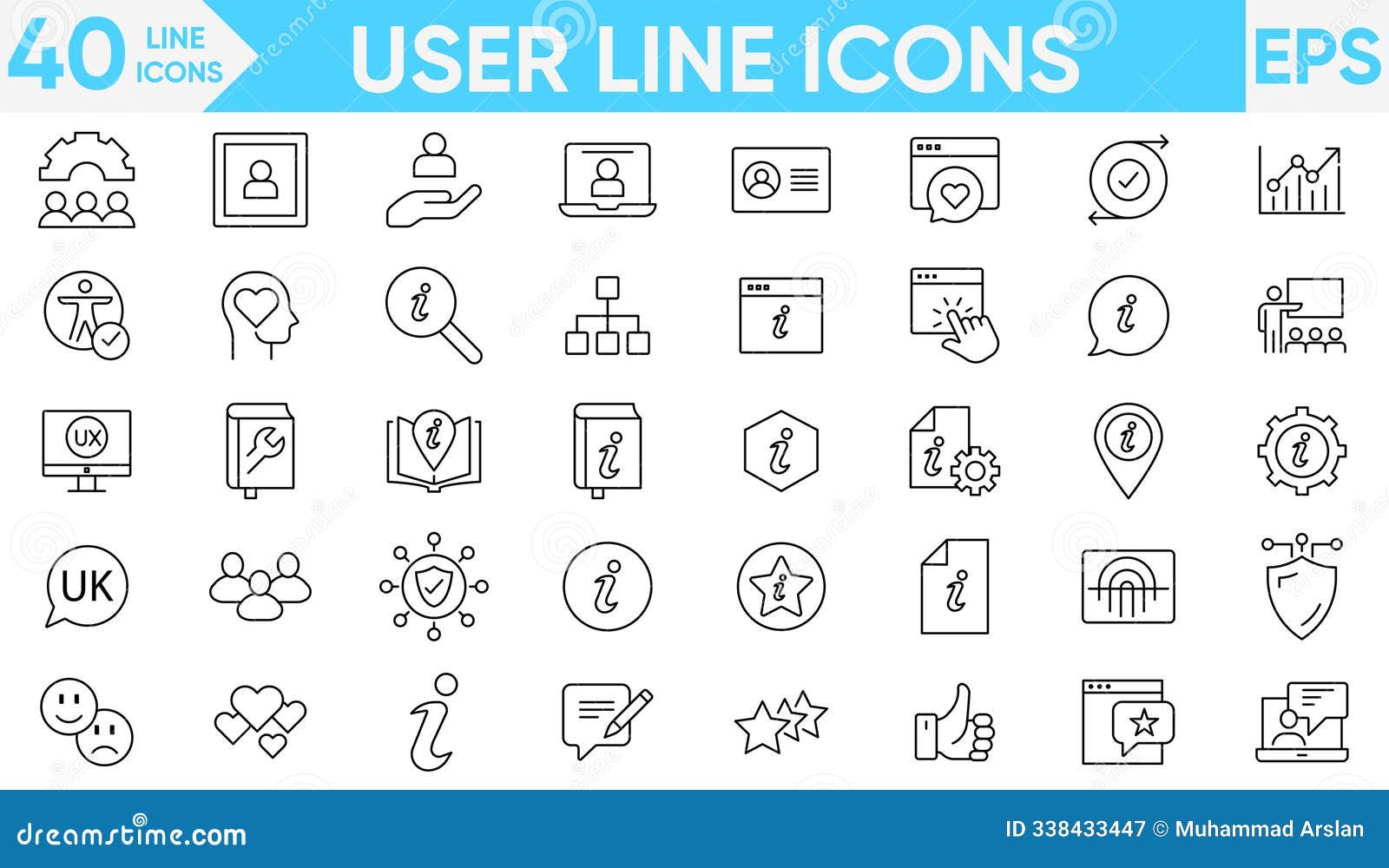 Users Line Icons Vector and Illustrator Set Stock Illustration ...