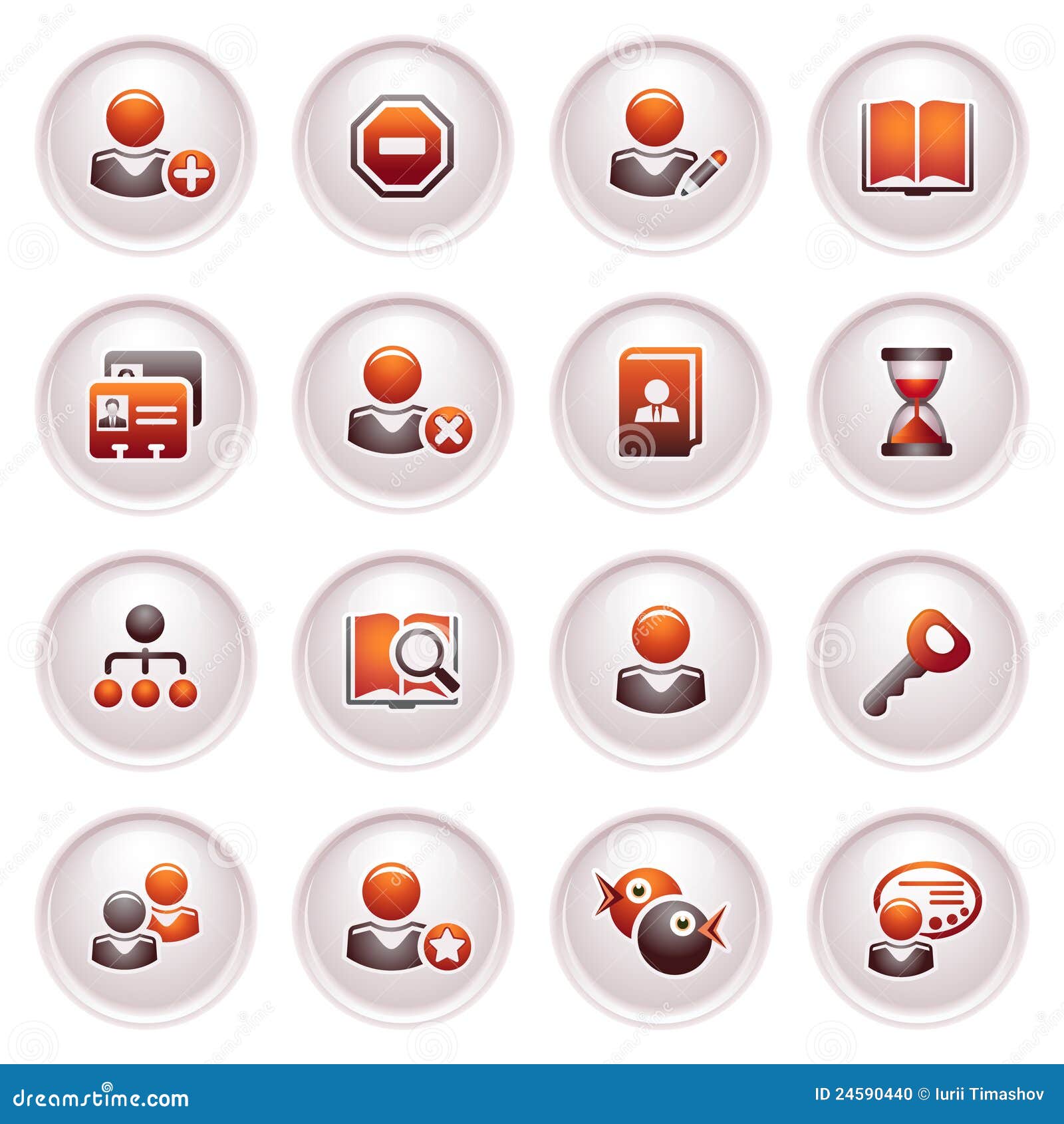 Users Web Icons. Black Red Series. Stock Vector - Illustration of icons ...