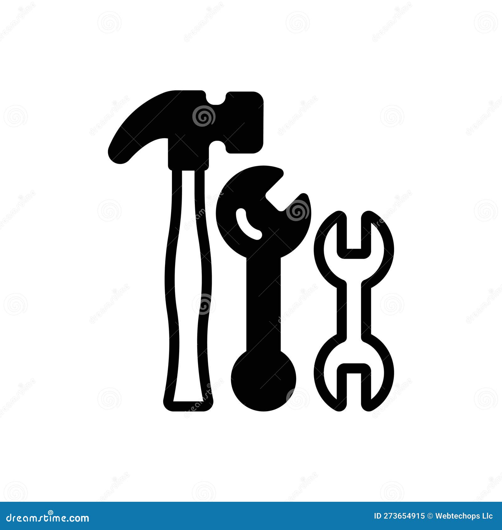 Black Solid Icon for Uses, Utilization and Hammer Stock Vector ...