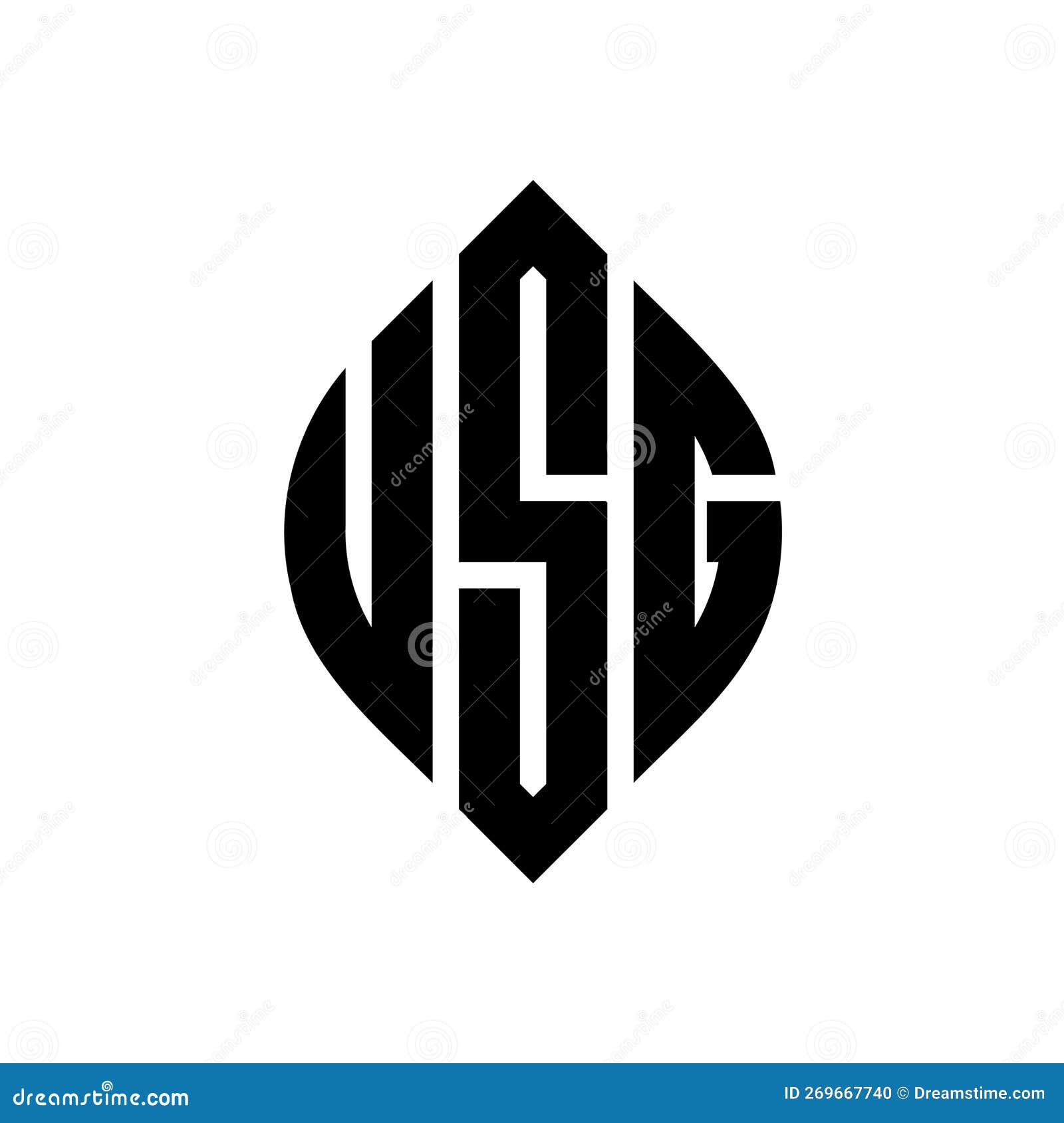 USG Circle Letter Logo Design with Circle and Ellipse Shape. USG ...
