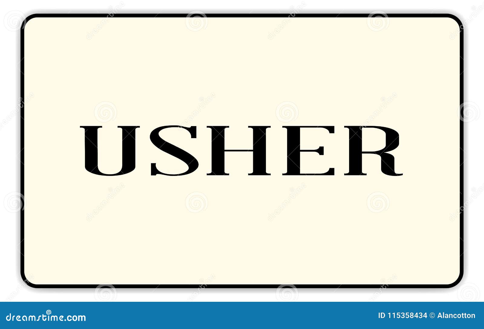 Usher Isolated Button stock vector. Illustration of graphic - 115358434