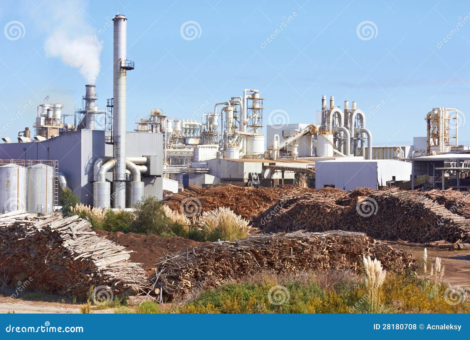 Usine de papier photo stock. Image du vapeur, lumber - 28180708