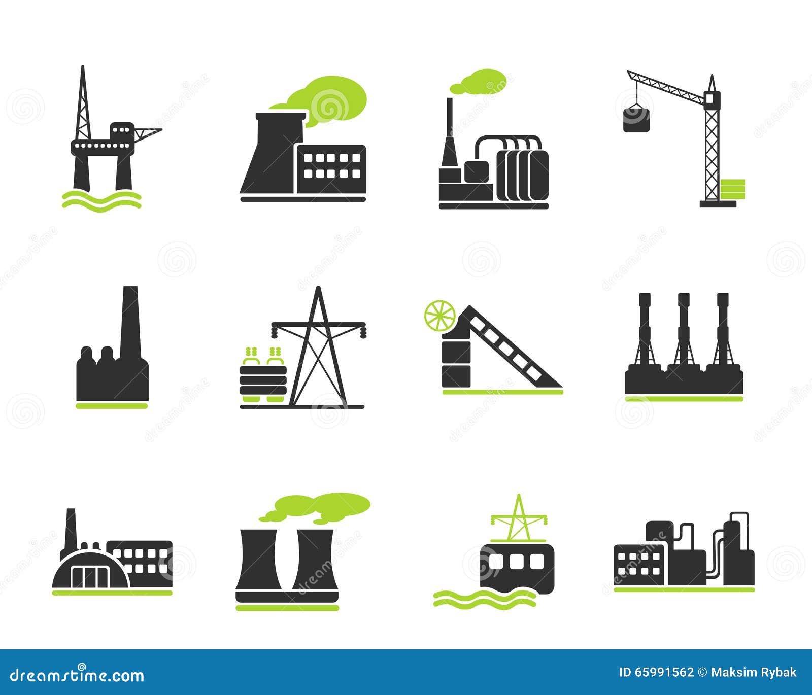 Usine Et Symboles D'industrie Illustration de Vecteur - Illustration of ...