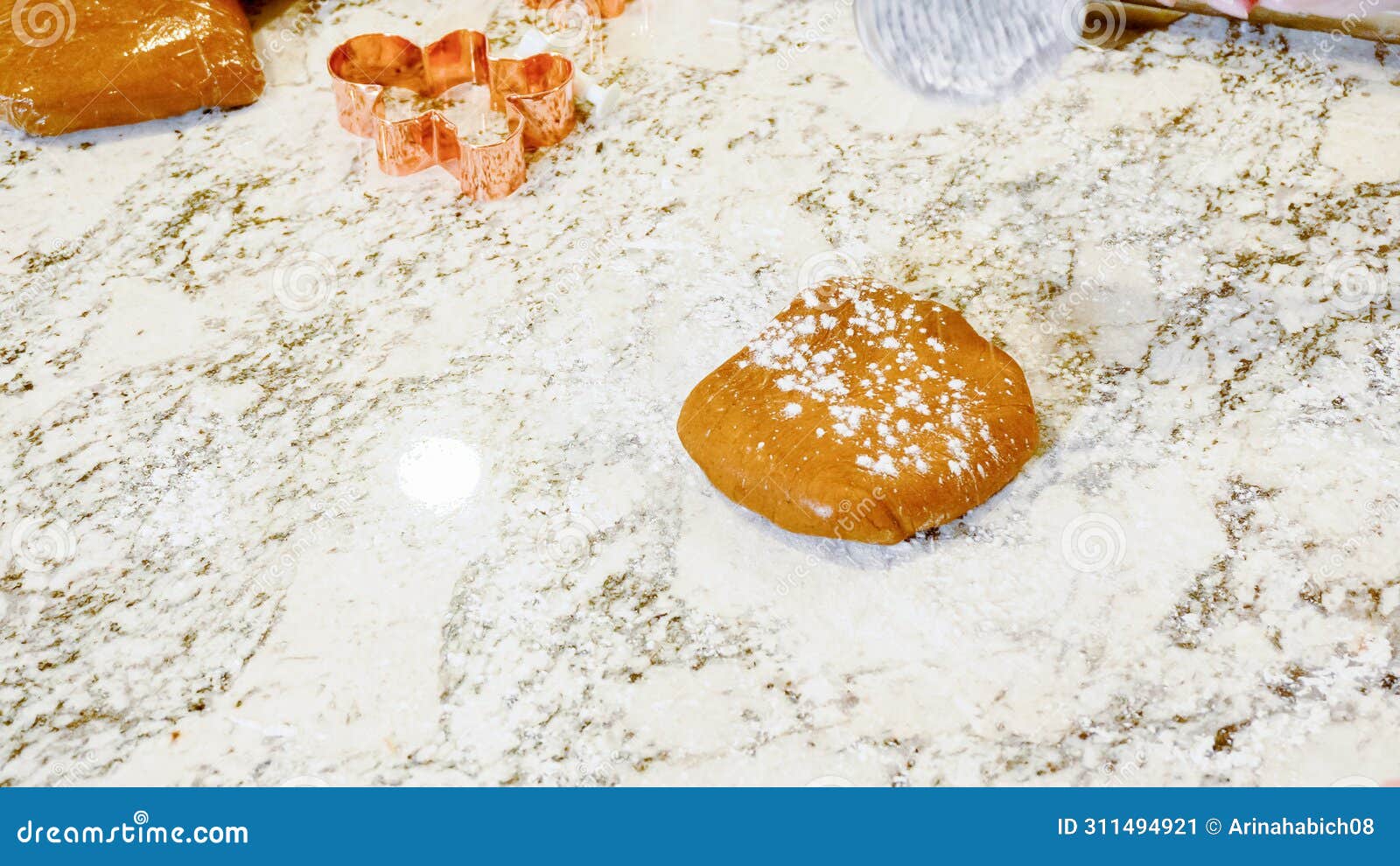 Baking Christmas Gingerbread Cookies in a Modern Kitchen Stock Image ...