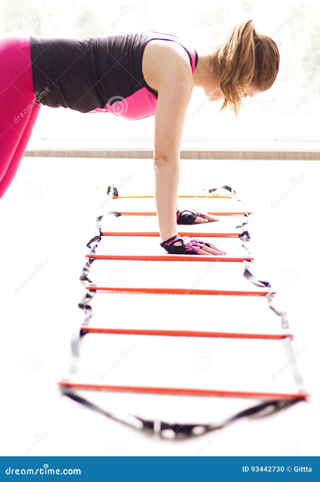 Using agility ladder stock photo. Image of circuit, floor - 93442730