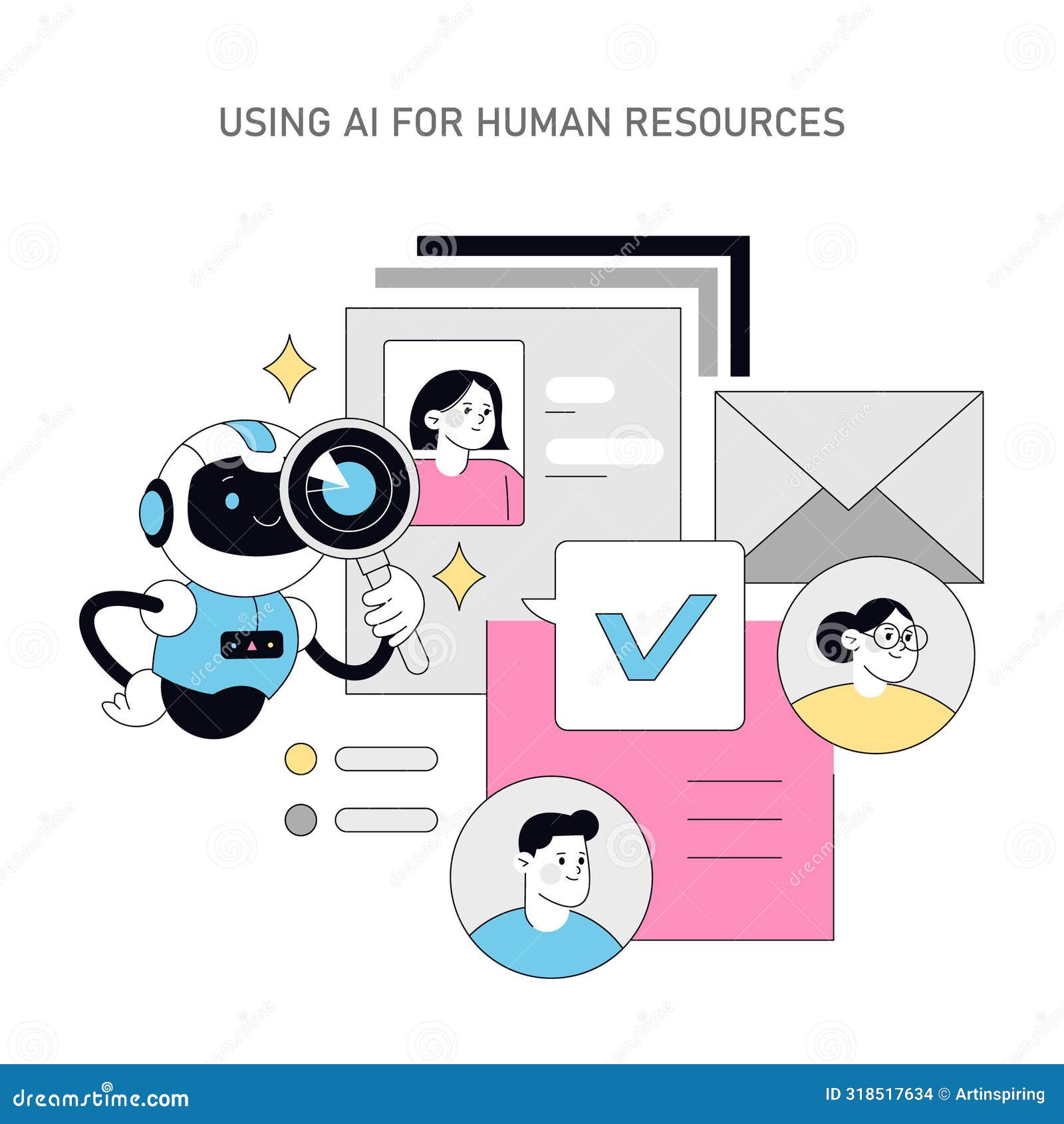 Using AI for Human Resources Stock Illustration - Illustration of ... Using AI for Human Resources Stock Illustration - Illustration of ...