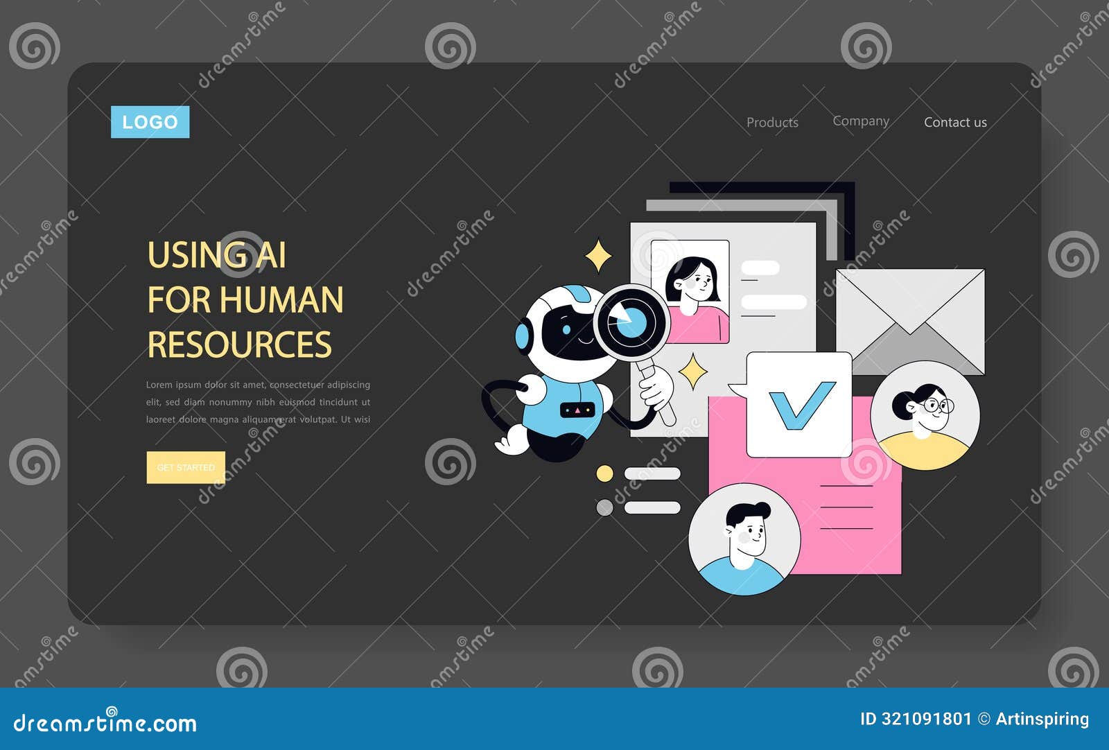 Using AI for Human Resources Stock Illustration - Illustration of ...