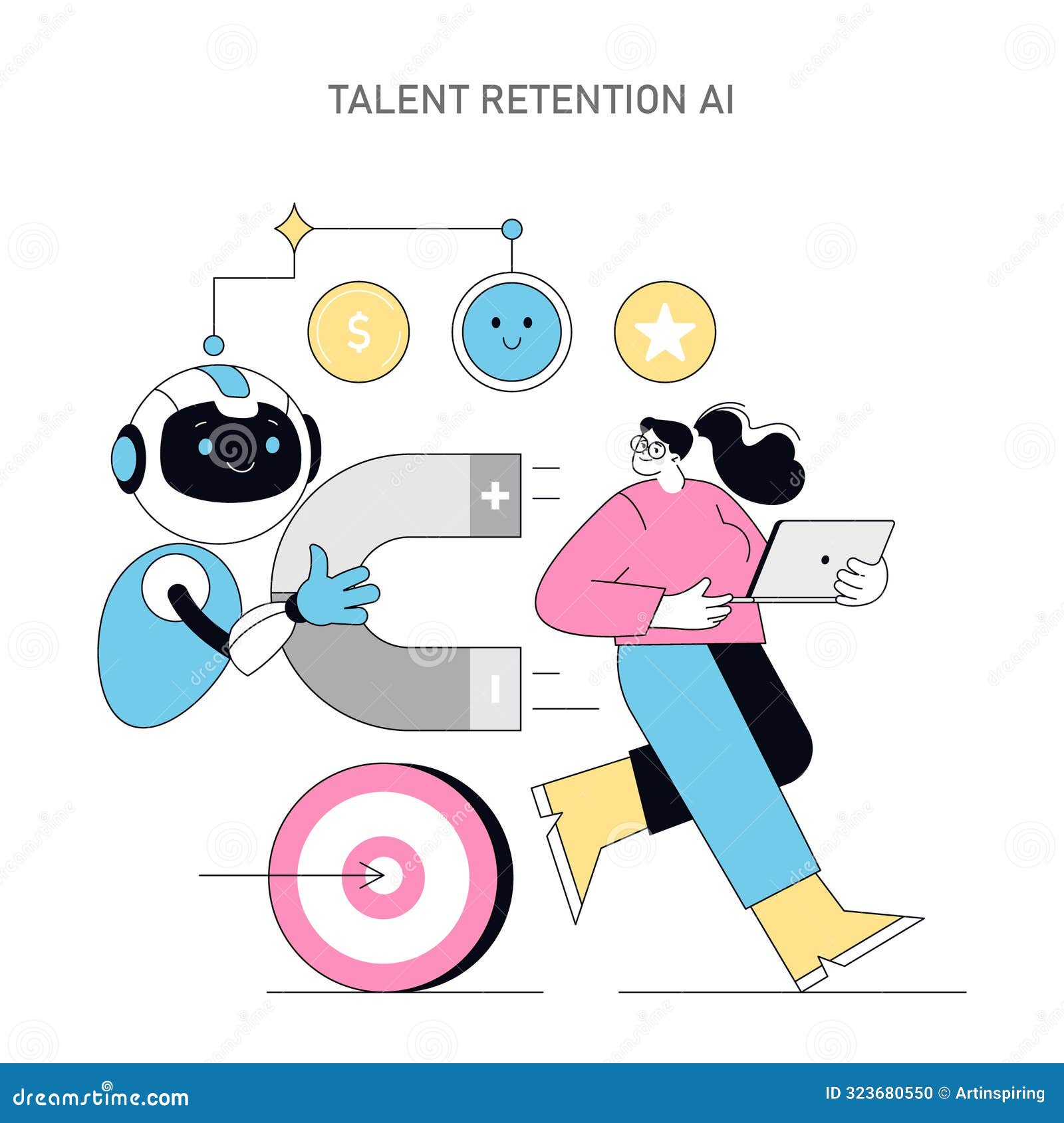 Using AI for Human Resources Stock Vector - Illustration of talent ...