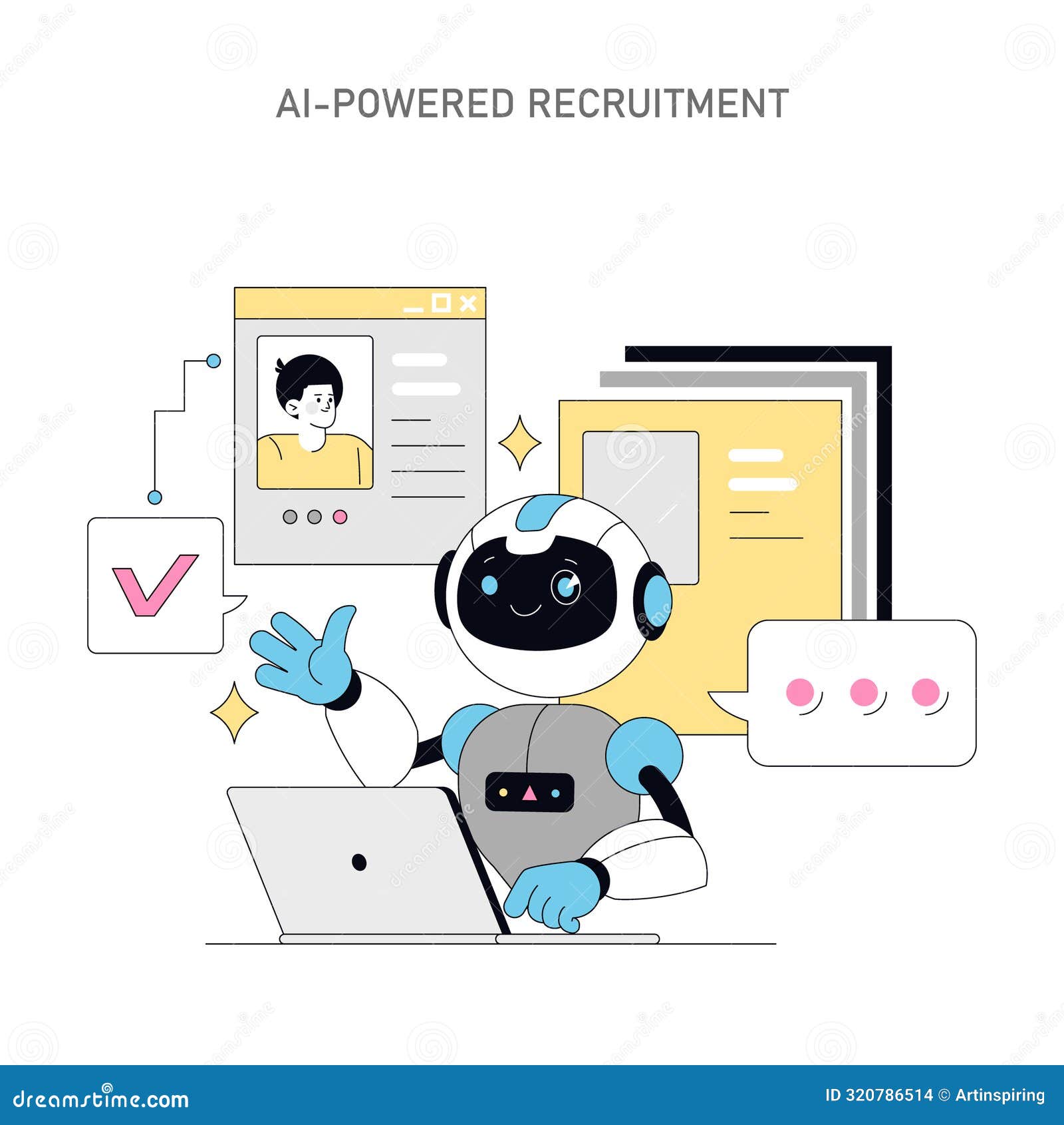 Using AI for Human Resources Stock Vector - Illustration of technology ...