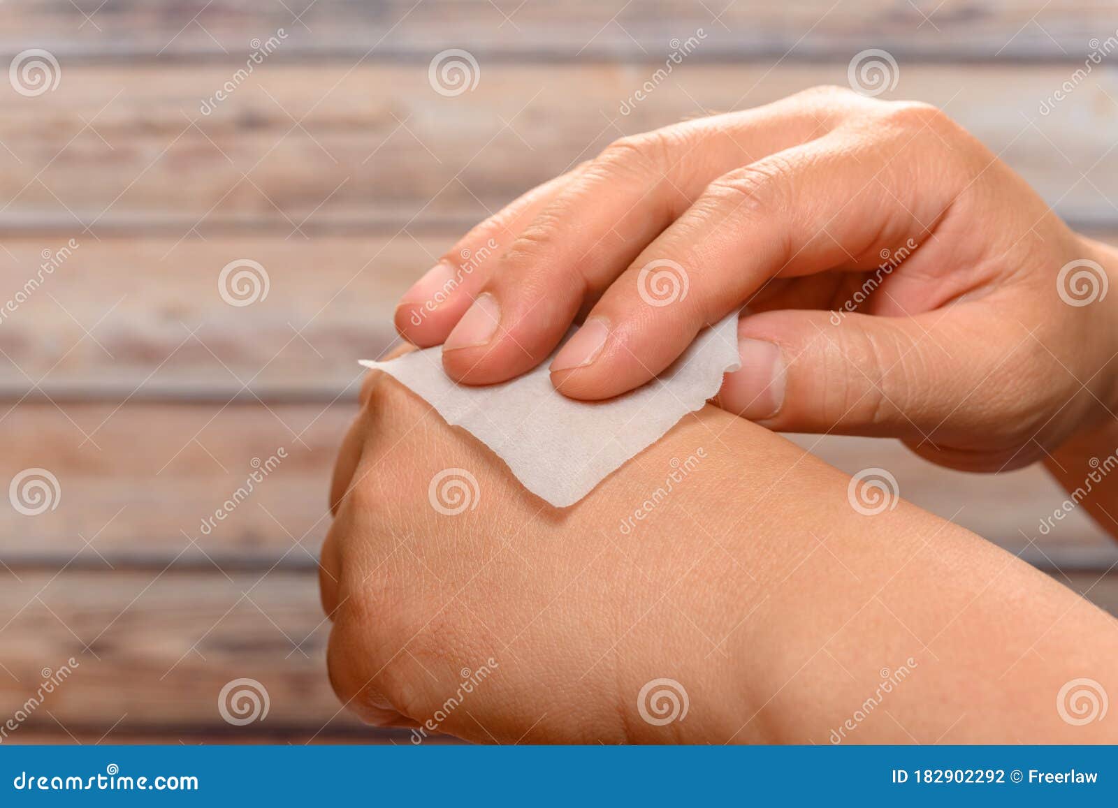 Man Using Alcohol Prep Pad To Clean the Hands Stock Photo - Image of ...