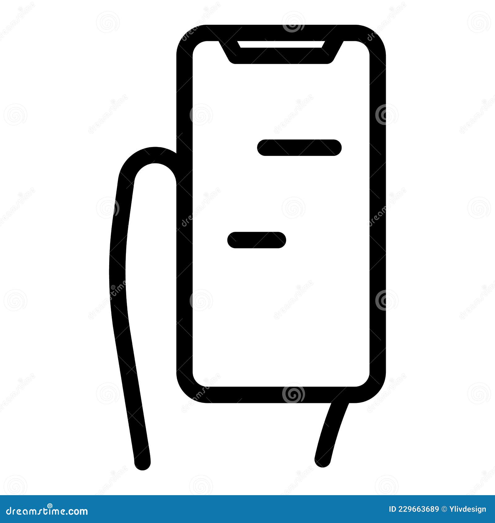 Using Android Phone Icon Outline Vector. Hand Mobile Stock Illustration ...