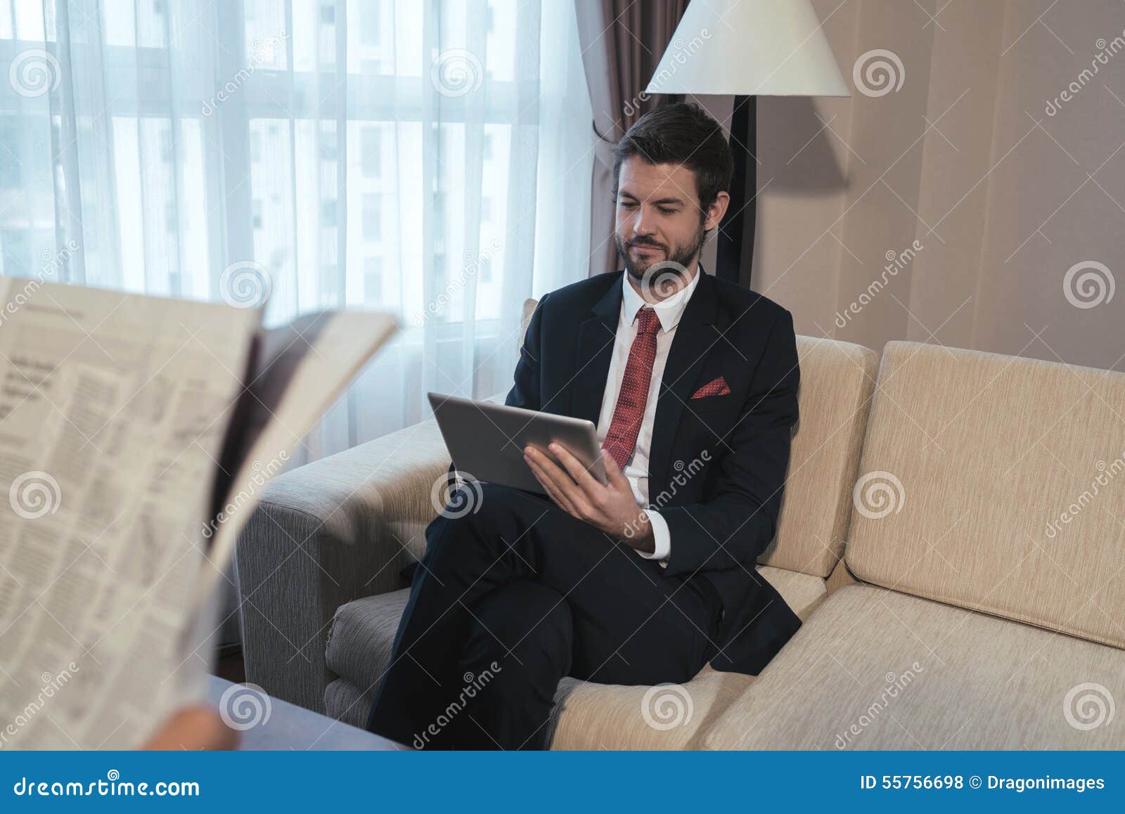 Using application stock photo. Image of sitting, businessman - 55756698