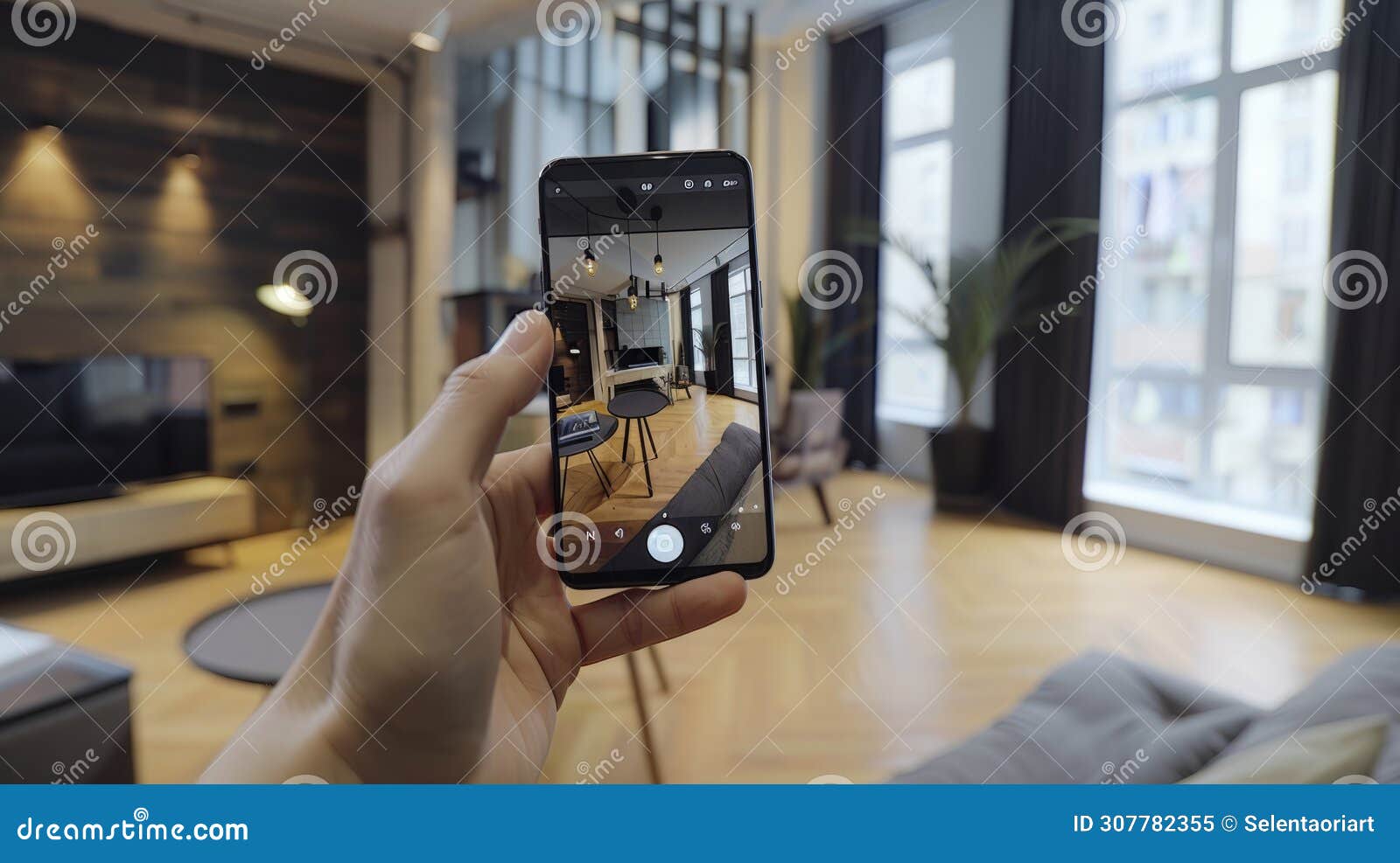 Selecting Light Fixtures with AR Stock Illustration - Illustration of ...