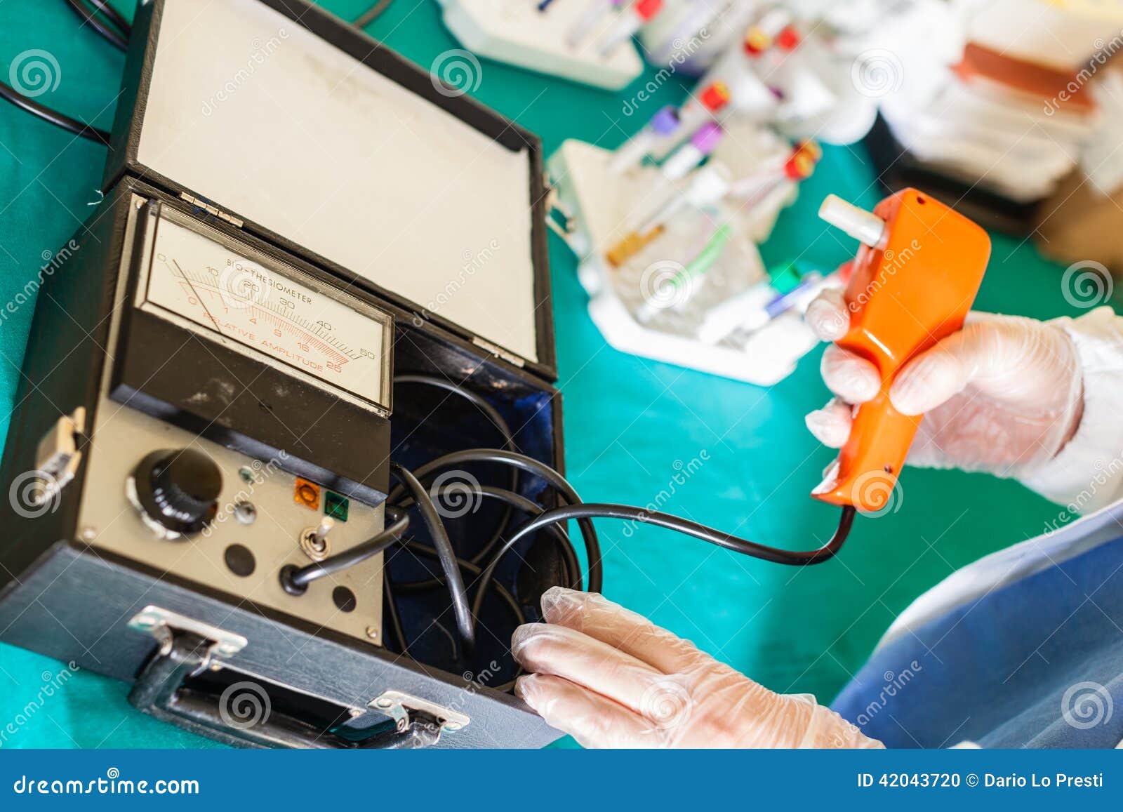 Using a Biothesiometer stock photo. Image of thesiometer - 42043720