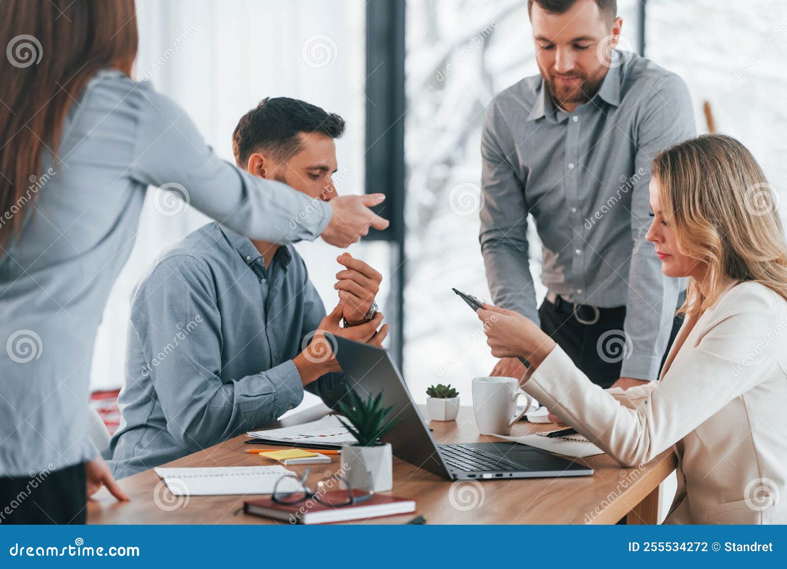 Using Brainstorming Technique. Group of Business People that Working on ...