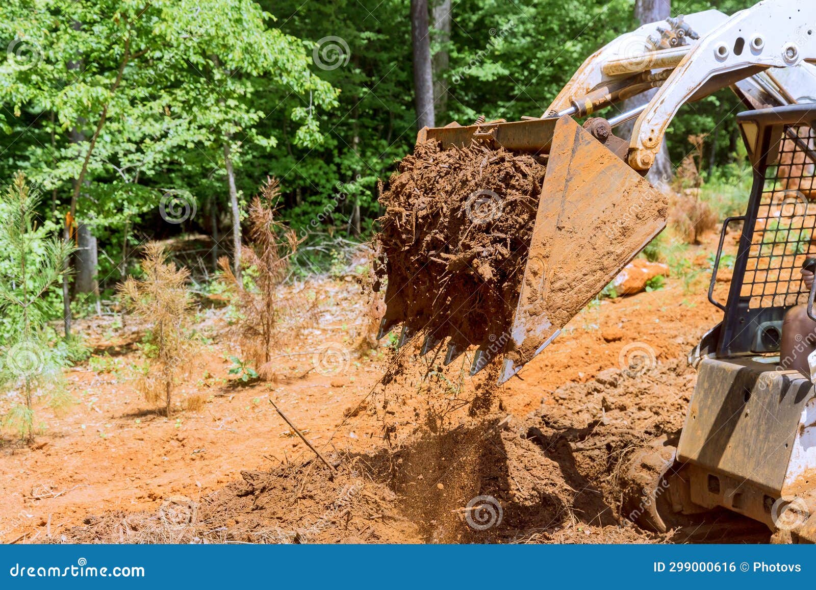 Bulldozer Mini Working with Earth, Moving Soil, Improving a Territory ...