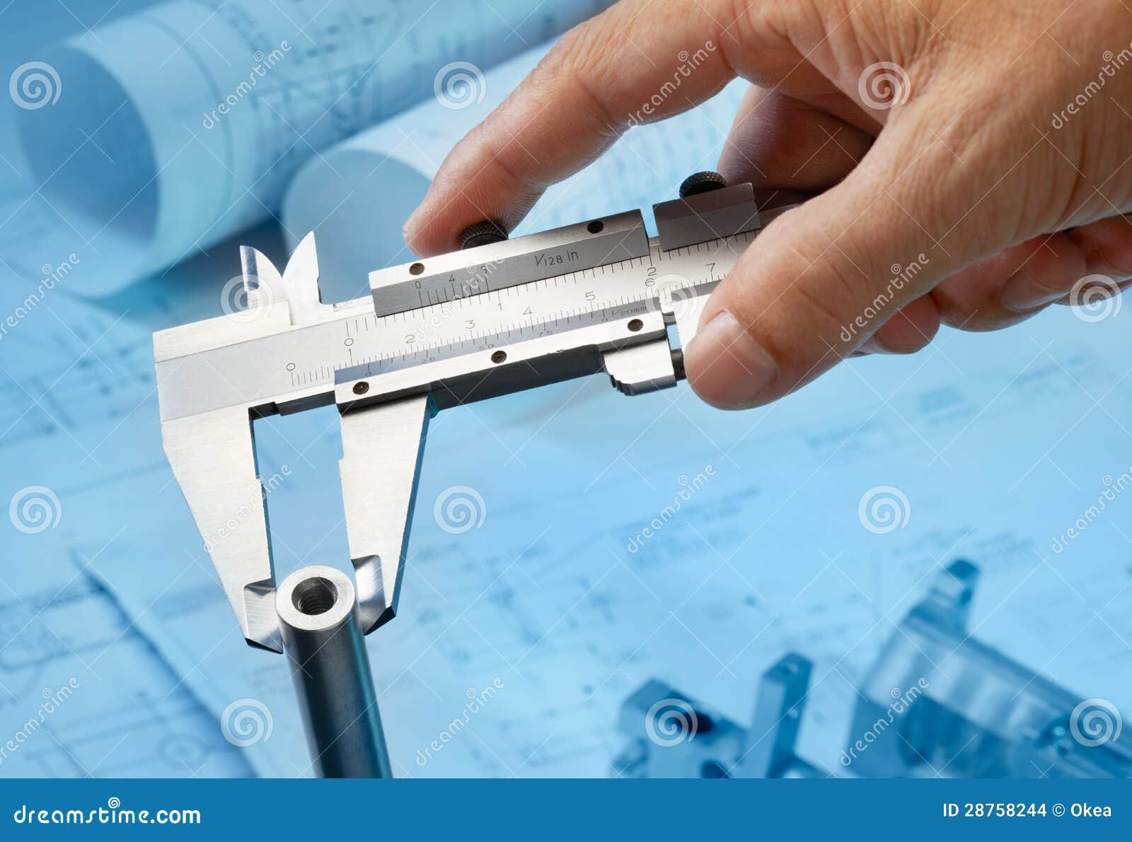 Using caliper stock photo. Image of engineering, metal - 28758244