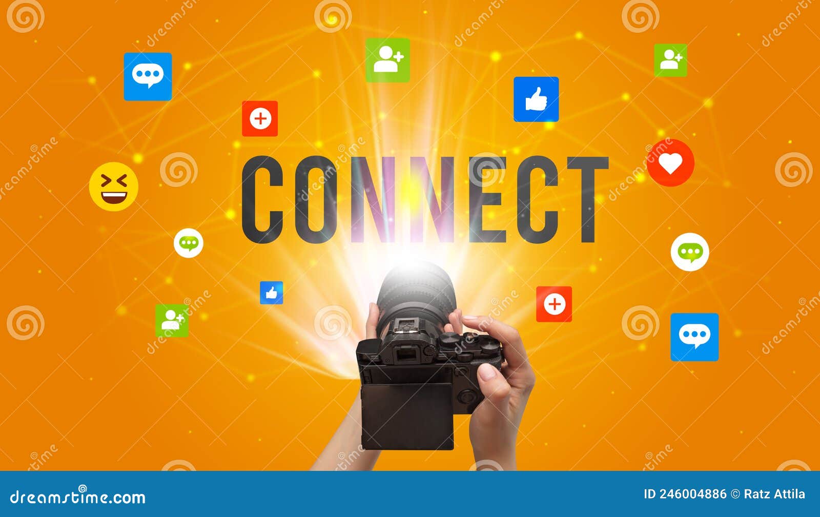 Using Camera To Capture Social Media Content Stock Illustration ...