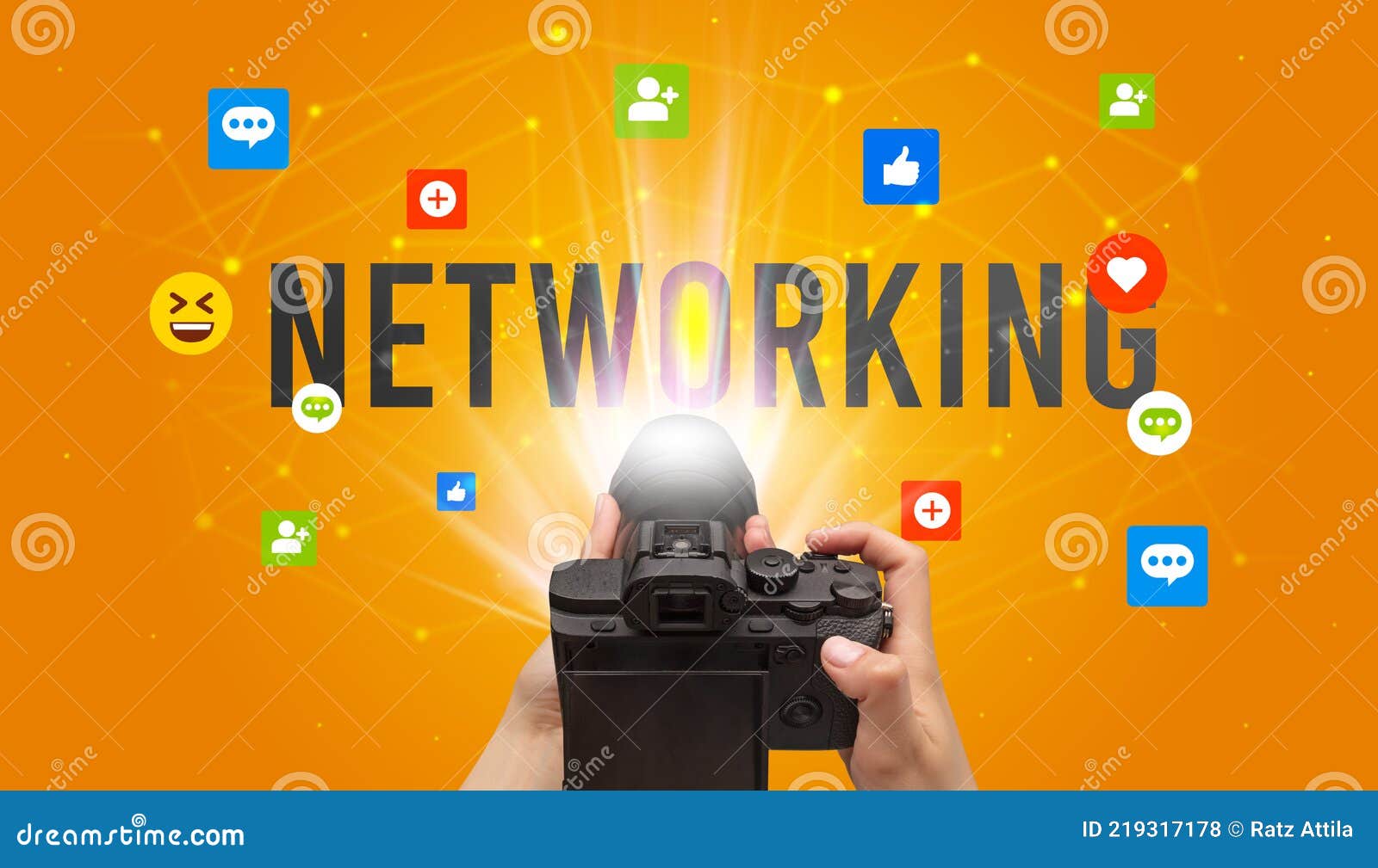 Using Camera To Capture Social Media Content Stock Illustration ...