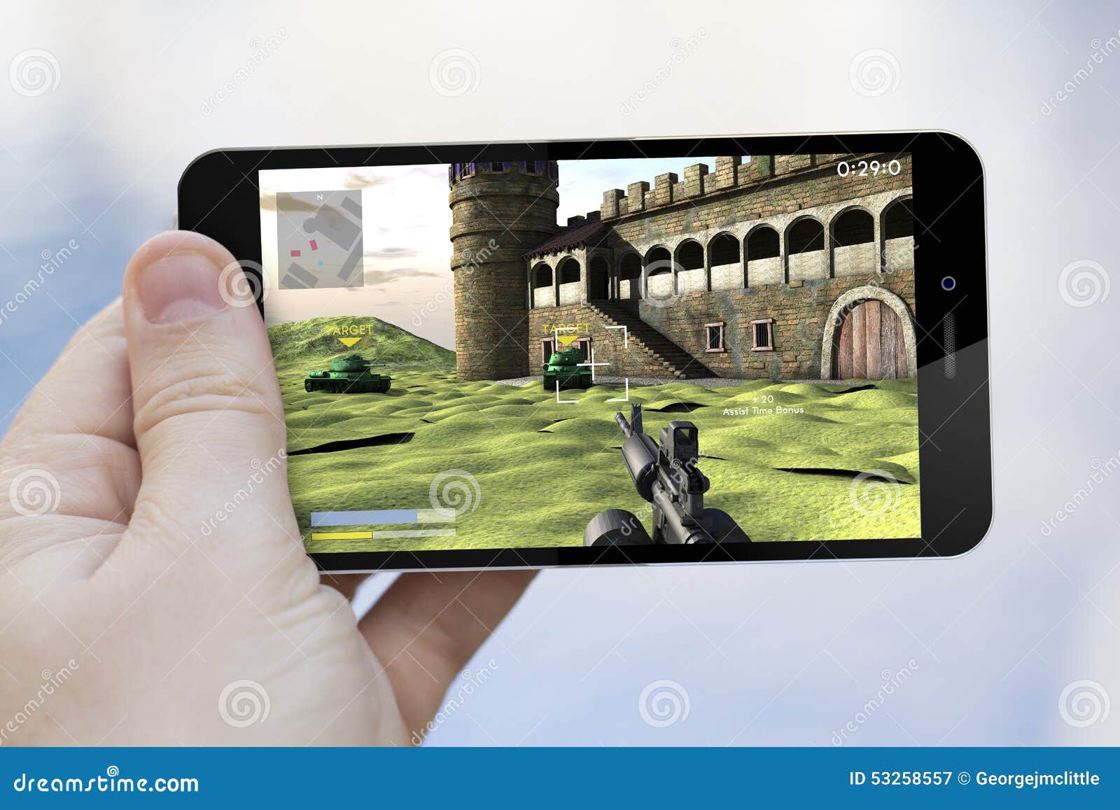 Using cell phone to play stock image. Image of idle, modern - 53258557