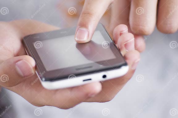 Using a Cellphone stock image. Image of technology, touch - 40889611