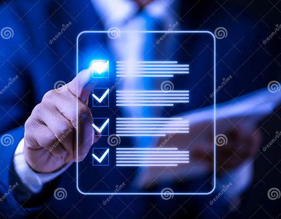 Using and Completing a Checklist, Featuring Elements Like Checkmarks ...