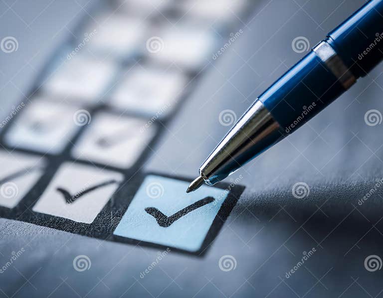 Using and Completing a Checklist, Featuring Elements Like Checkmarks, Lists, and Completed Tasks ...