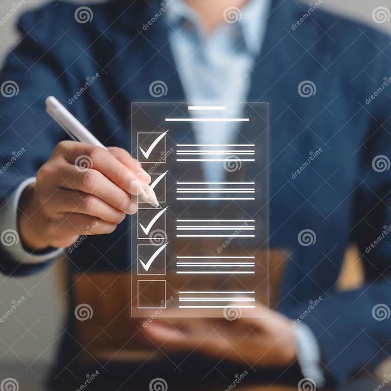 Using and Completing a Checklist, Featuring Elements Like Checkmarks ...