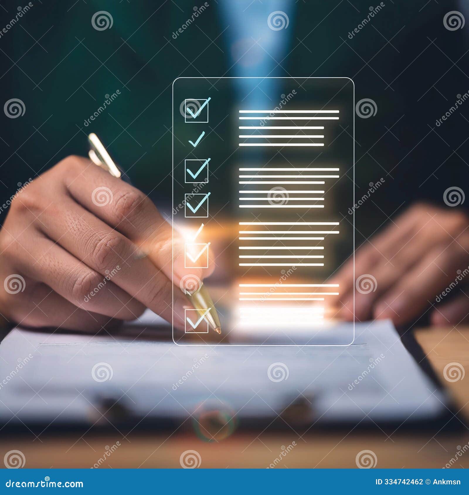 Using and Completing a Checklist, Featuring Elements Like Checkmarks ...