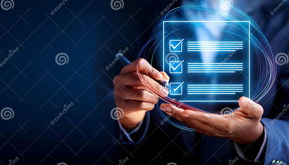 Using and Completing a Checklist, Featuring Elements Like Checkmarks ...