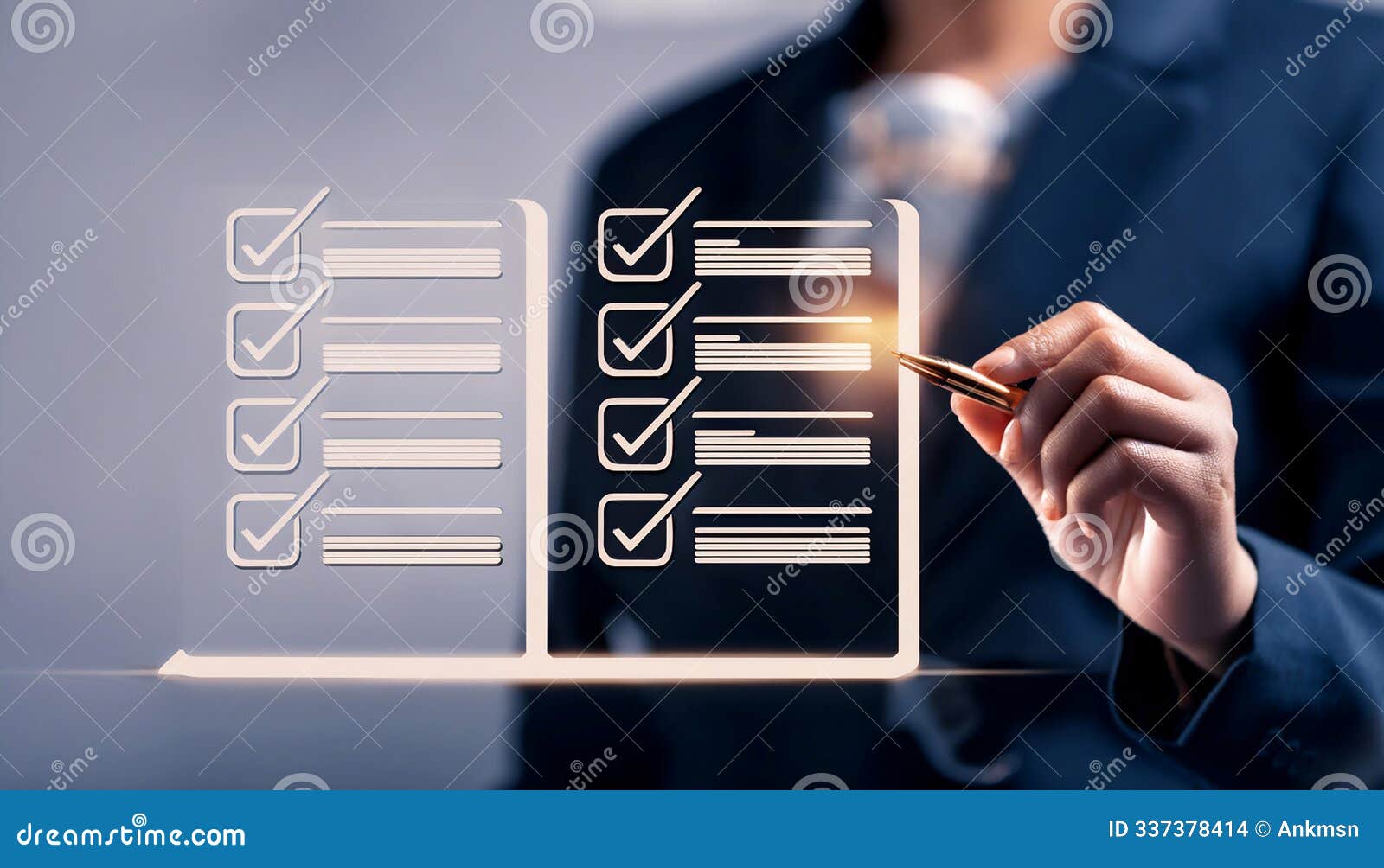 Using and Completing a Checklist, Featuring Elements Like Checkmarks ...