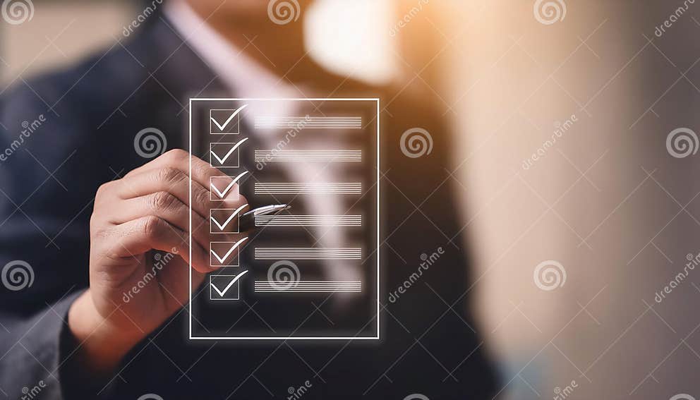 Using and Completing a Checklist, Featuring Elements Like Checkmarks ...