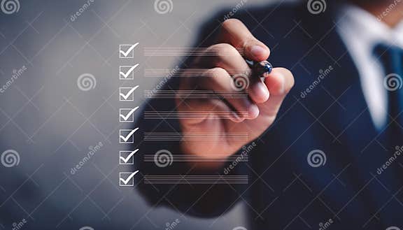 Using and Completing a Checklist, Featuring Elements Like Checkmarks, Lists, and Completed Tasks ...