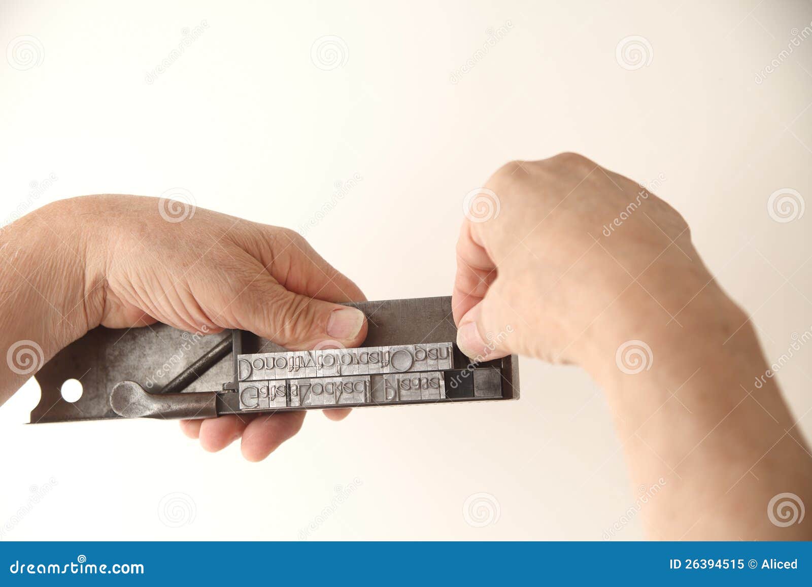Using Composing Stick To Set Type Stock Image - Image of composing ...