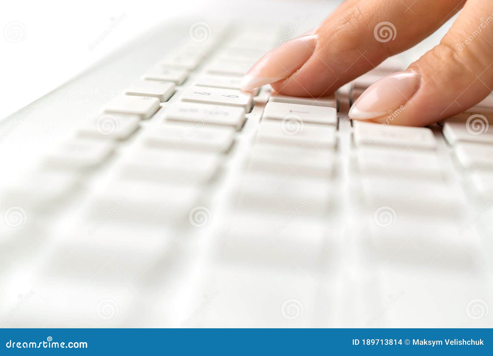 Using Computer. Female Online Work Female. Hand Typing on Desktop ...