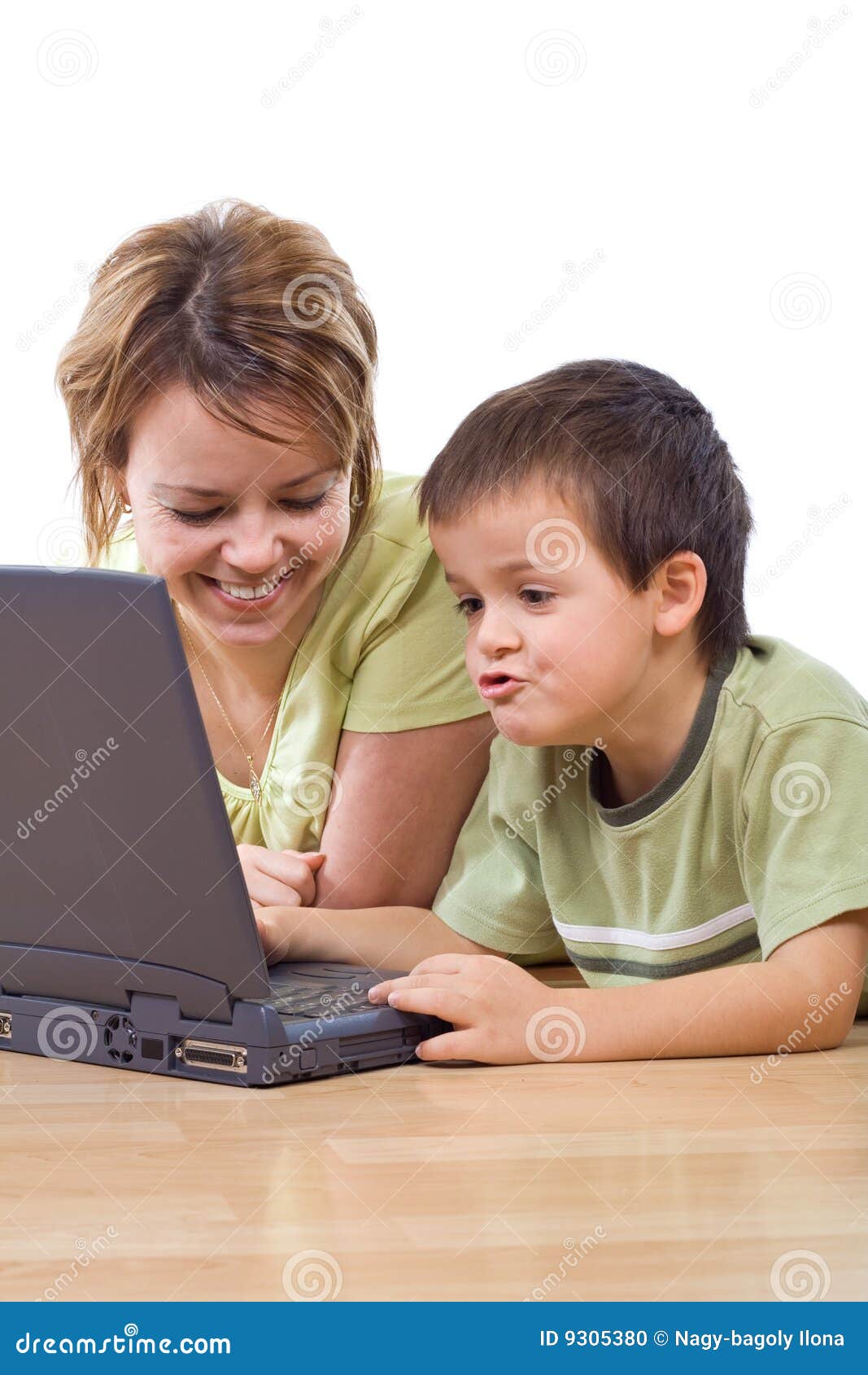 Using computer is fun stock photo. Image of little, preschool - 9305380