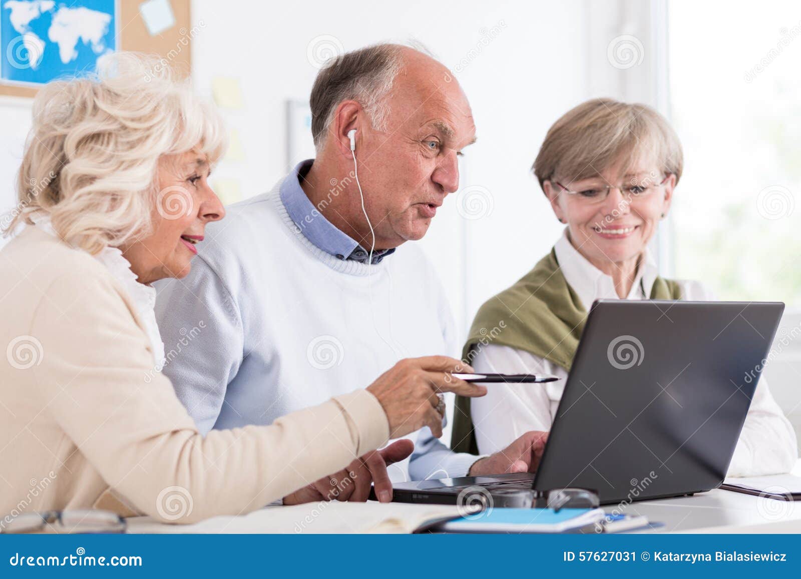 Using a computer stock image. Image of notes, happy, laptop - 57627031