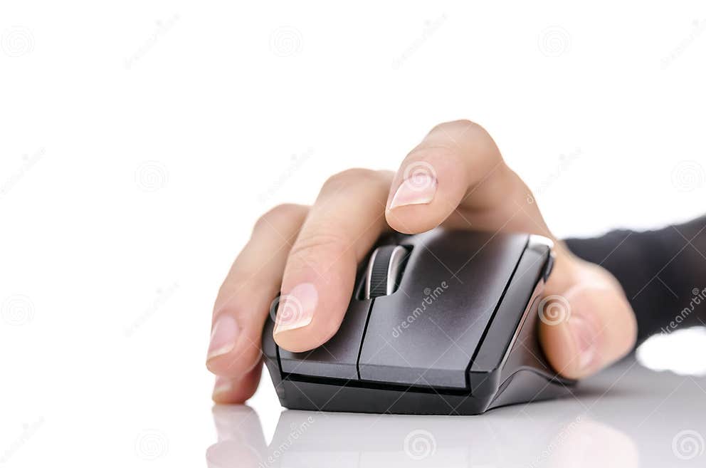 Using a Computer Mouse Front View Stock Image - Image of isolated ...