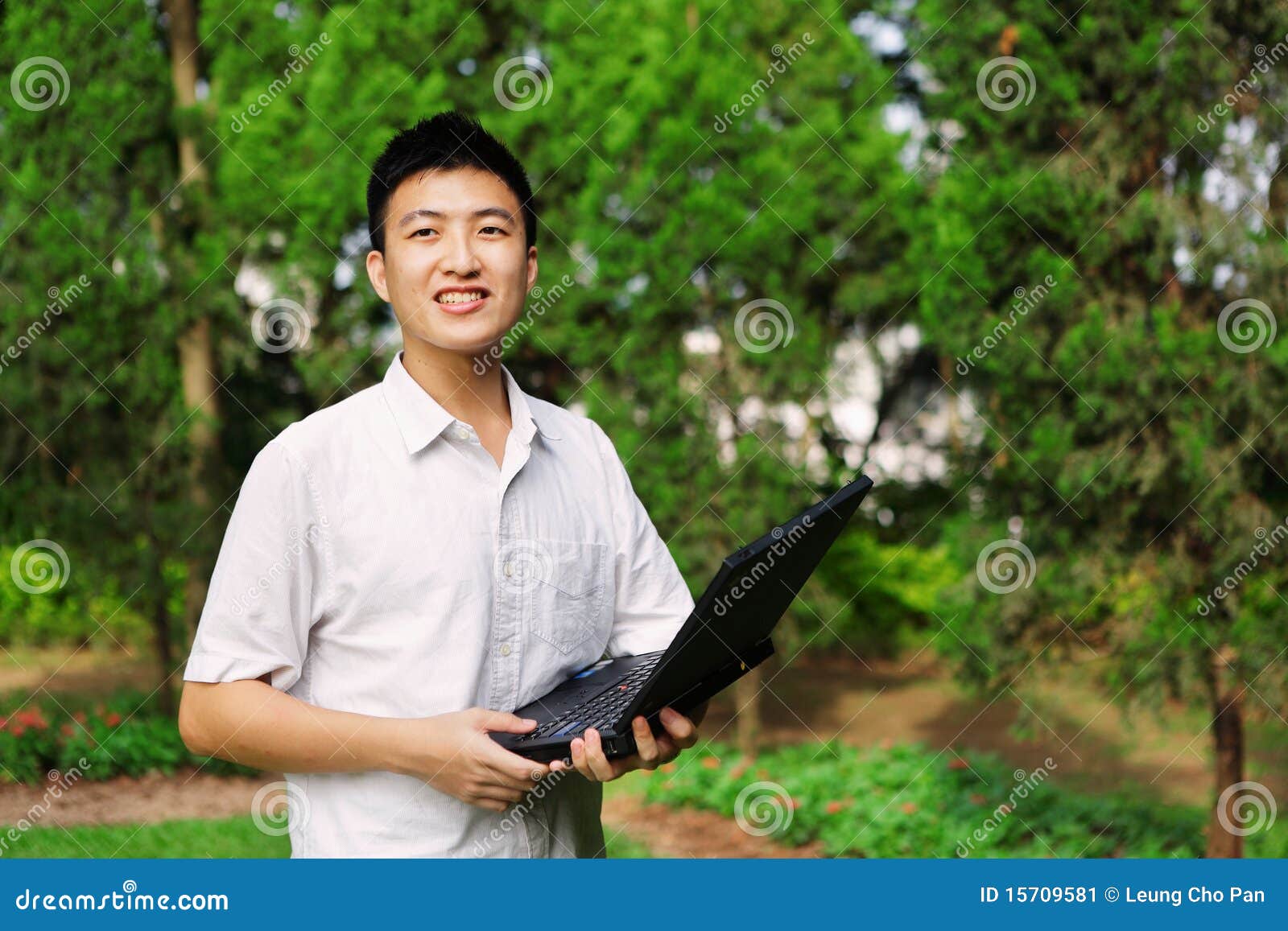 Using computer outdoor stock image. Image of computer - 15709581