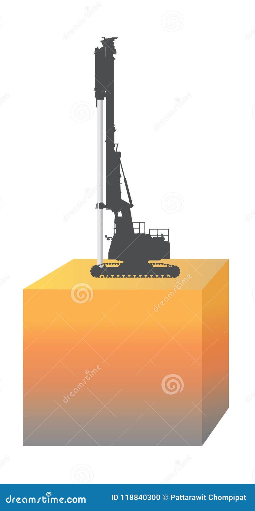 Driven Pile Construction Method Stock Vector - Illustration of firm ...