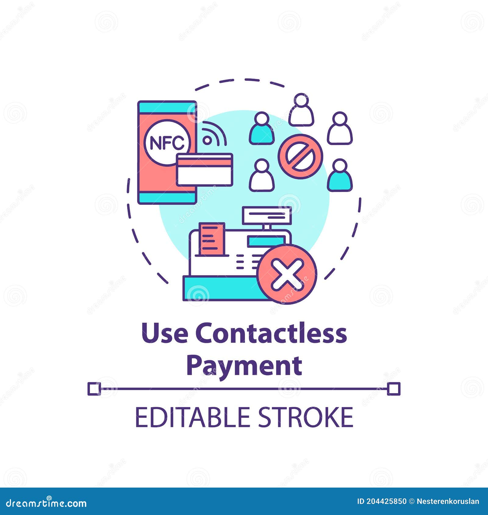 Using Contactless Payment Concept Icon Stock Vector - Illustration of ...