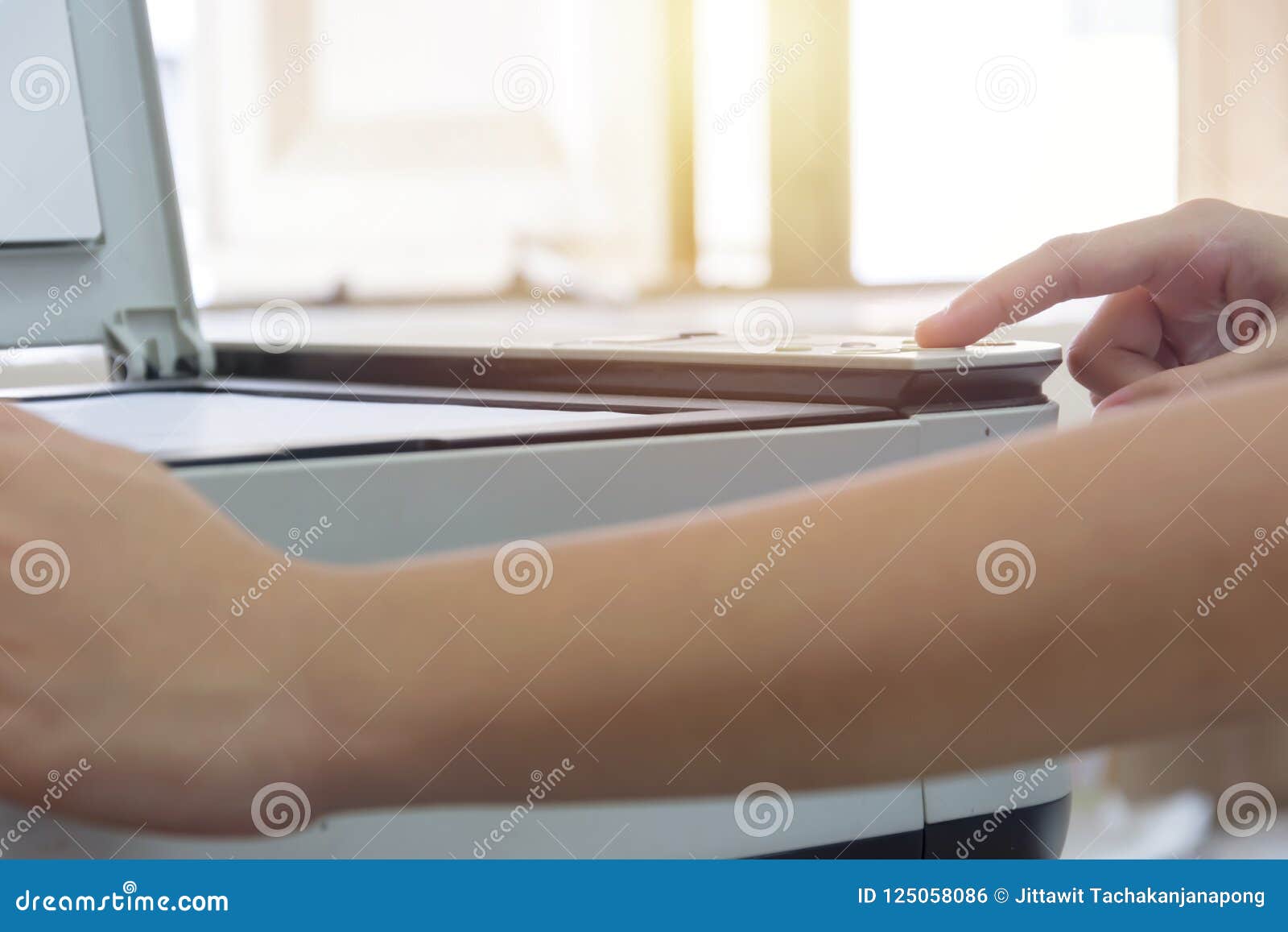 Using for Copying the Printer. the Button is Pressed To Run Stock Photo ...