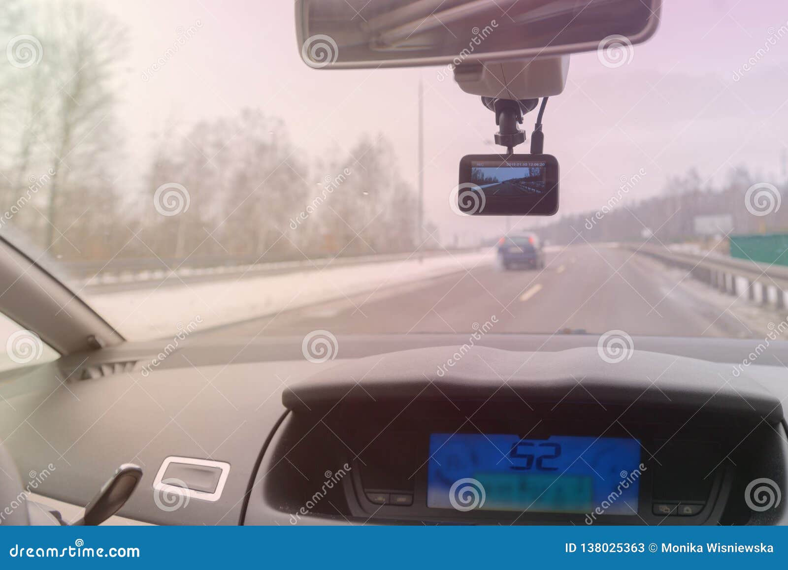 Using Dashboard Camera in the Car Stock Image - Image of equipment ...