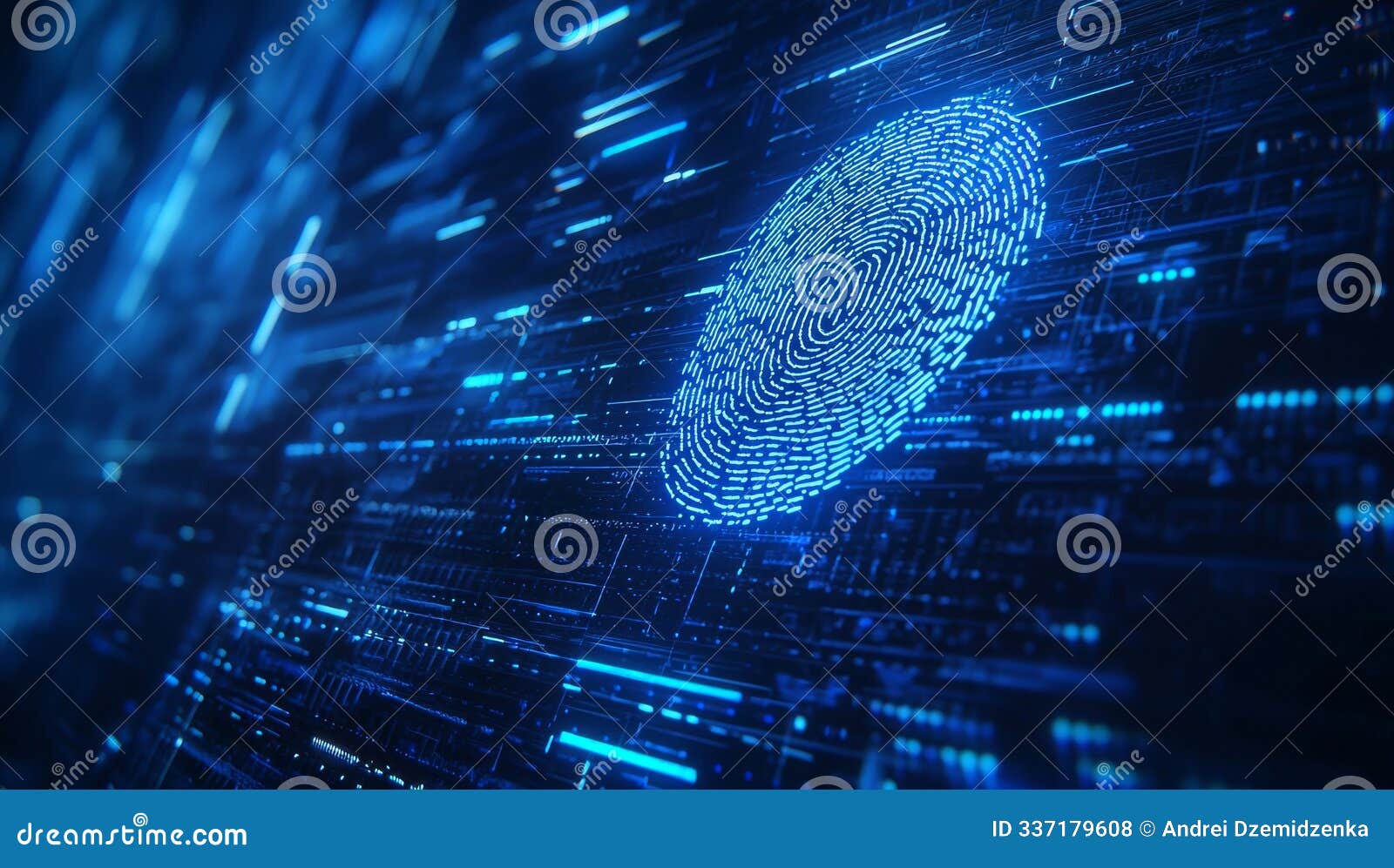 Using a Digital Interface To Scan Fingerprints Biometrically Stock ...