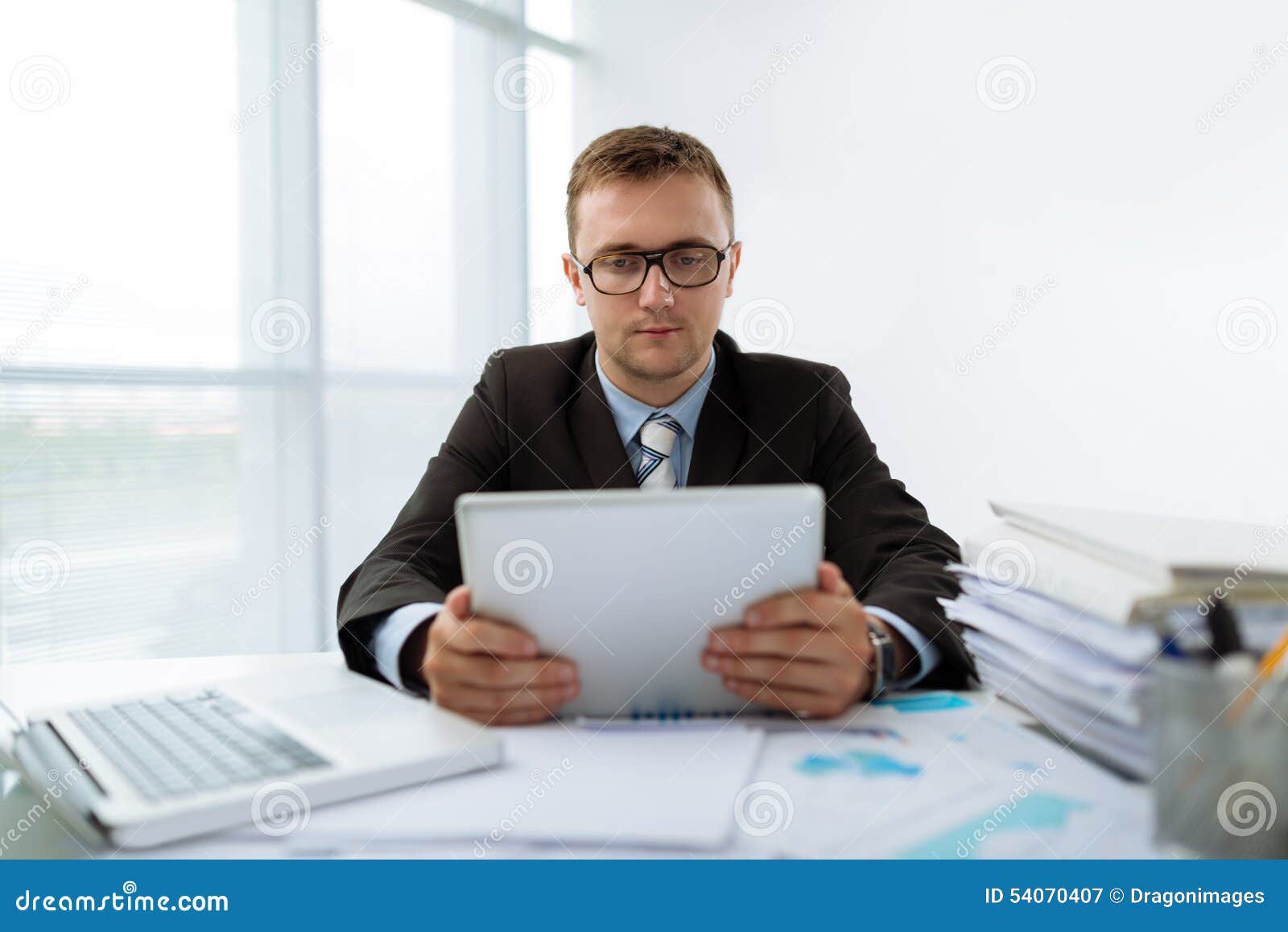 Using digital tablet stock image. Image of caucasian - 54070407