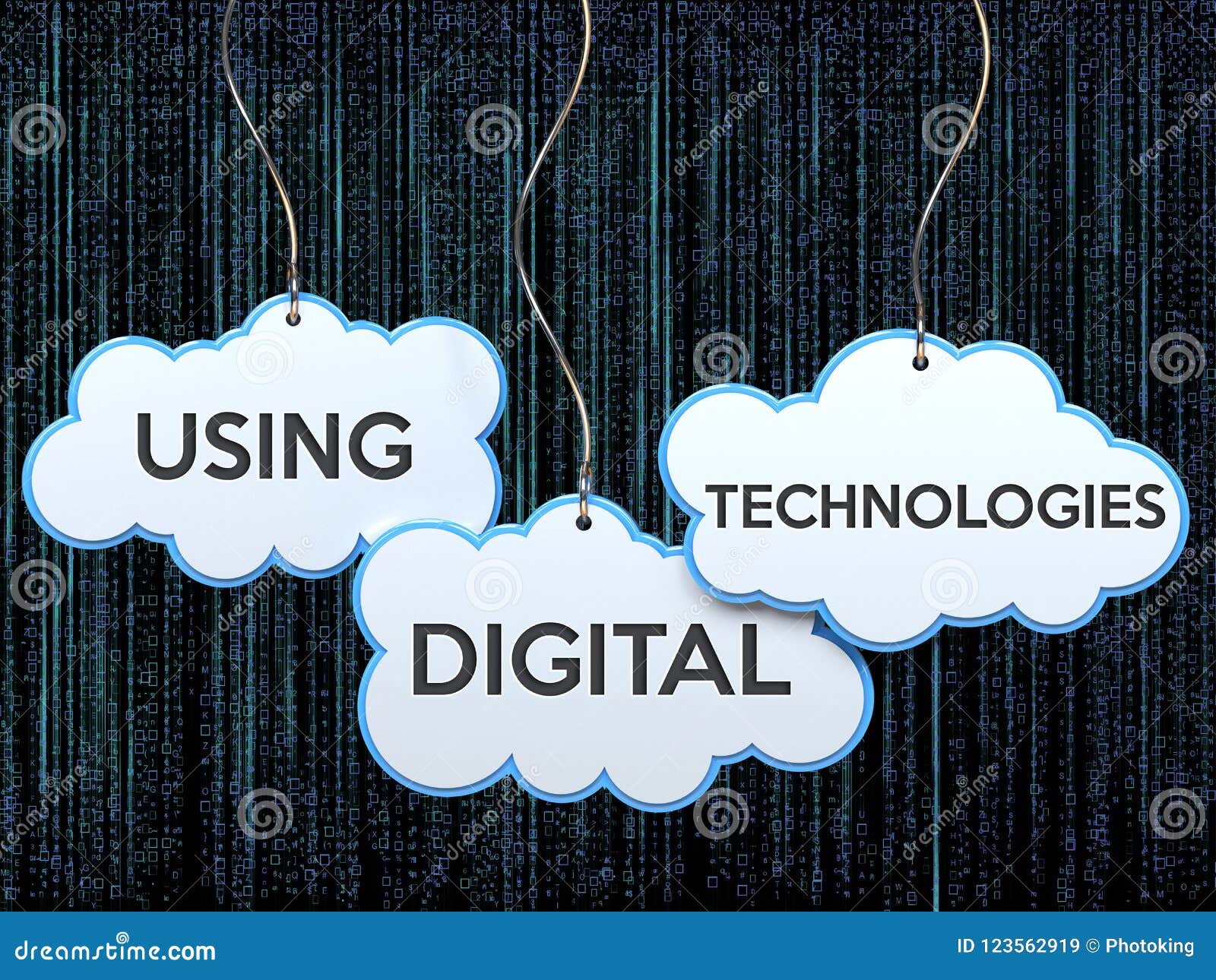 Using Digital Technologies on Cloud Banner Stock Illustration ...