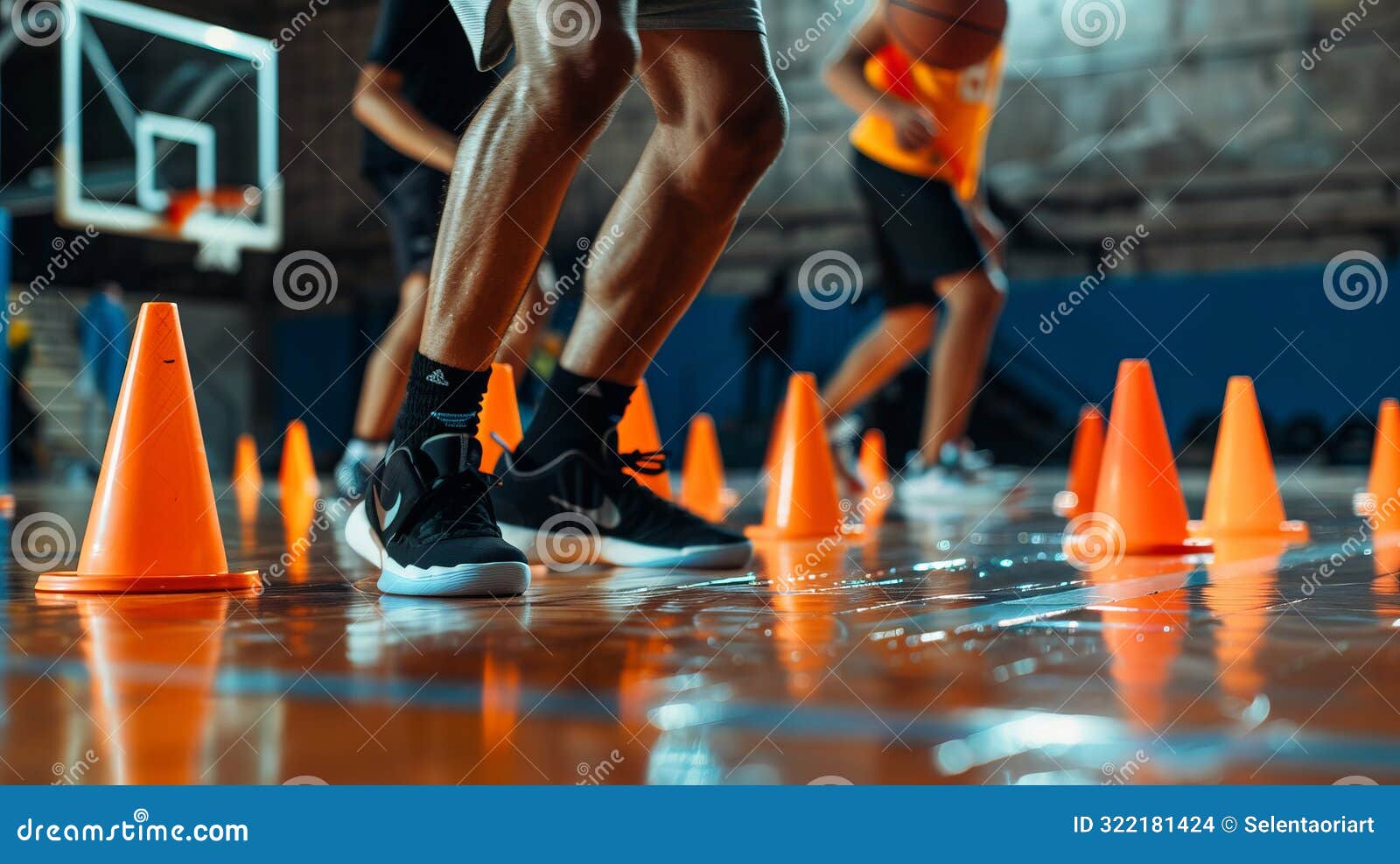 Using Dribbling Cones in Basketball Drills Stock Illustration ...