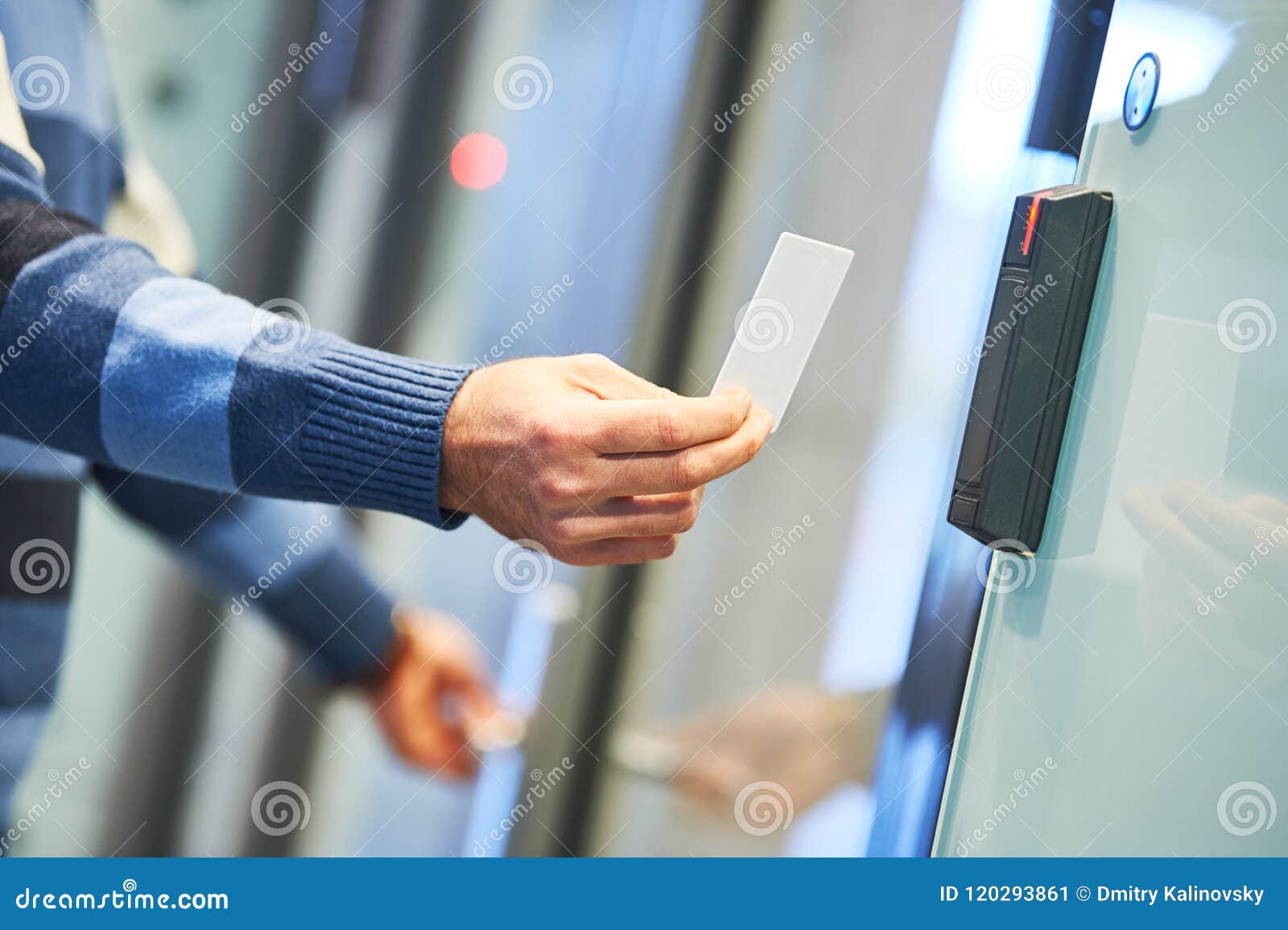Using Electronic Card Key for Access Stock Image - Image of noncontact ...