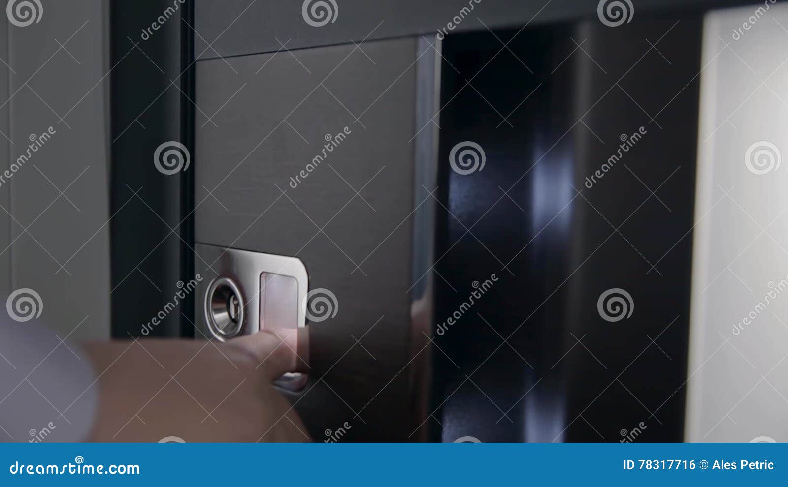 Using Fingerprint To Open the Door Stock Footage - Video of design ...